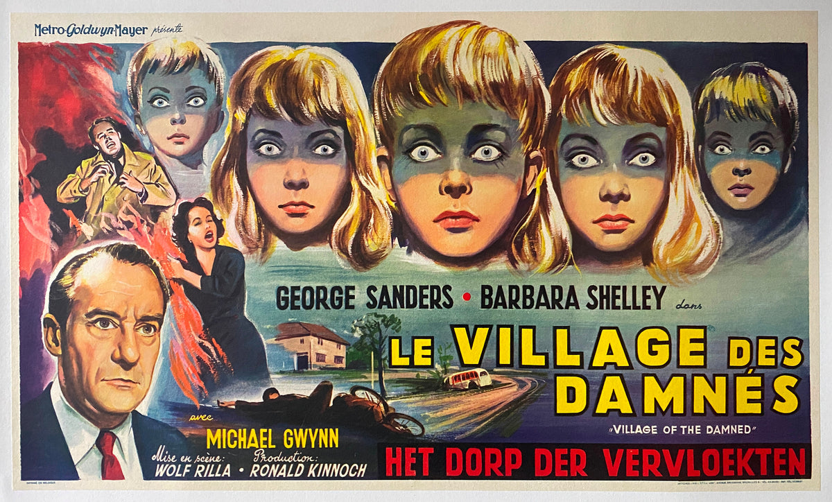 Affiche belge entoilée LE VILLAGE DES DAMNES Barbara Shelley GEORGE SA – CINEAD