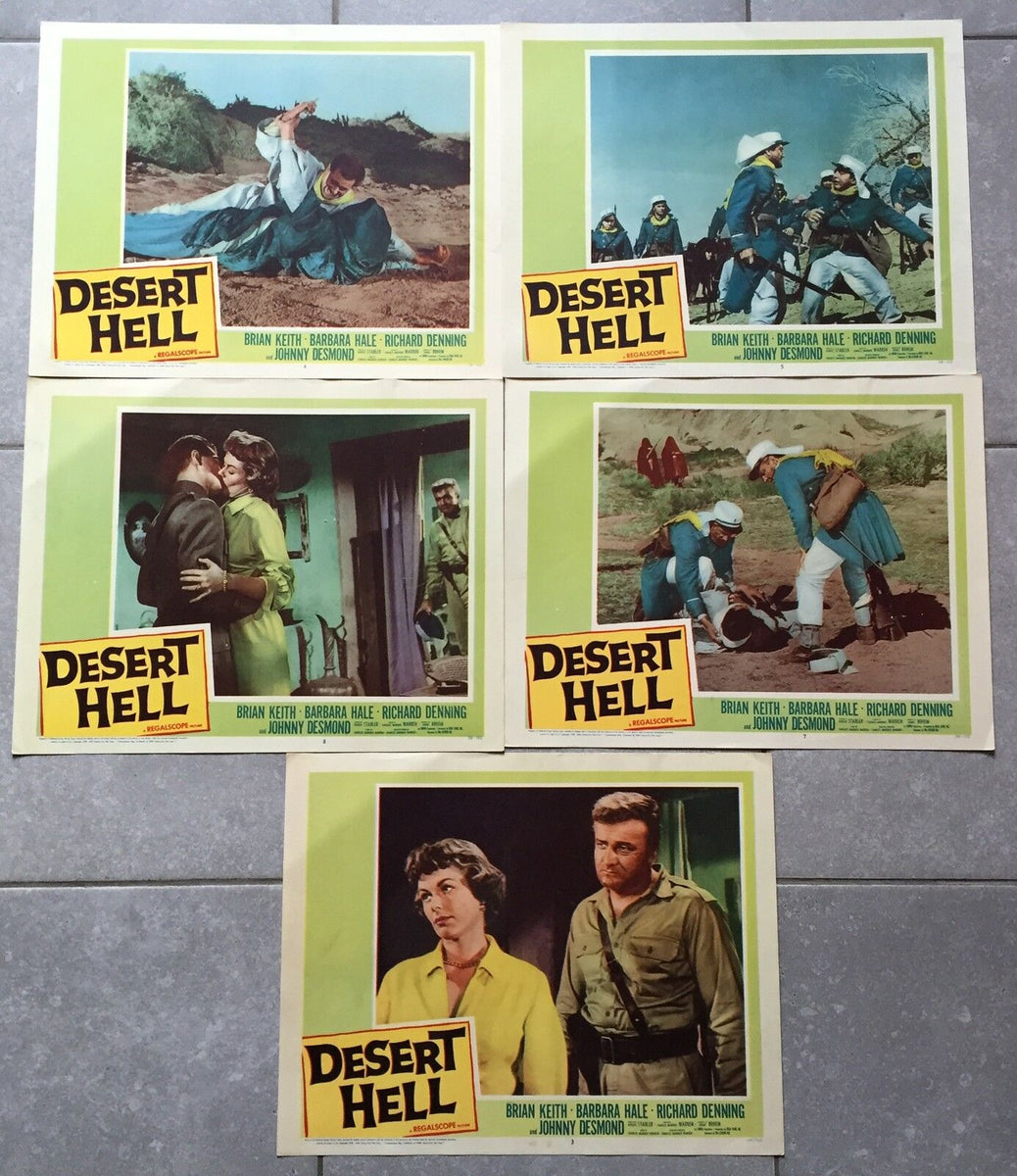 DESERT HELL ブライアン・キース BARBARA HALE ウェスタン 5 ロビーカード * – CINEAD