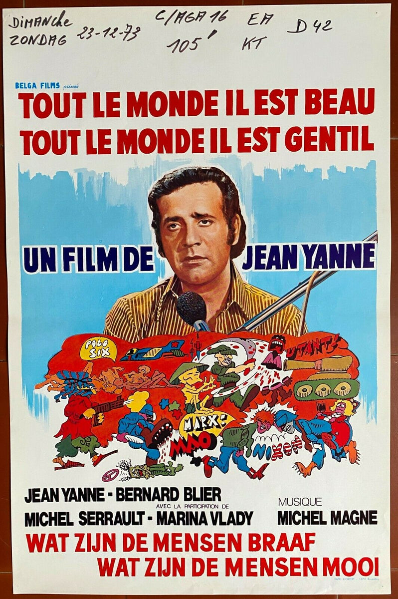 Affiche Belge TOUT LE MONDE IL EST BEAU TOUT LE MONDE IL EST GENTIL Je ...