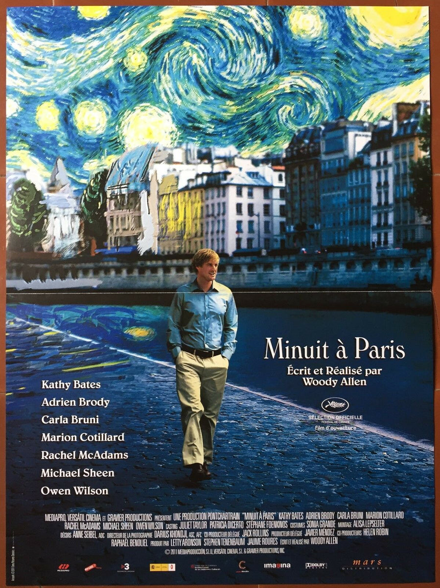 Poster MINUIT IN PARIS Midnight in Paris WOODY ALLEN Owen Wilson 40x60 ...