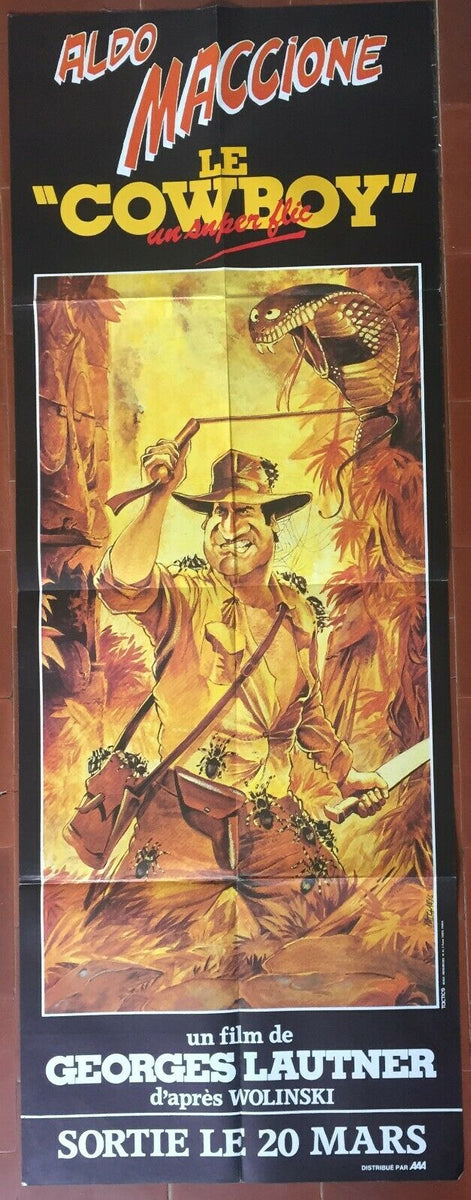 Poster THE COWBOY Georges Lautner ALDO MACCIONE Wolinski 60x160cm b – CINEAD