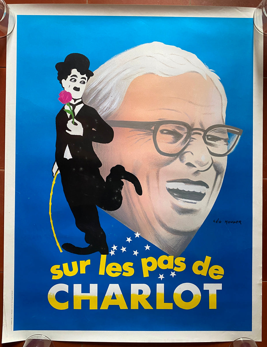 Exhibition Poster IN THE STEPS OF CHARLOT Charlie Chaplin LEO KOUPER 5 ...