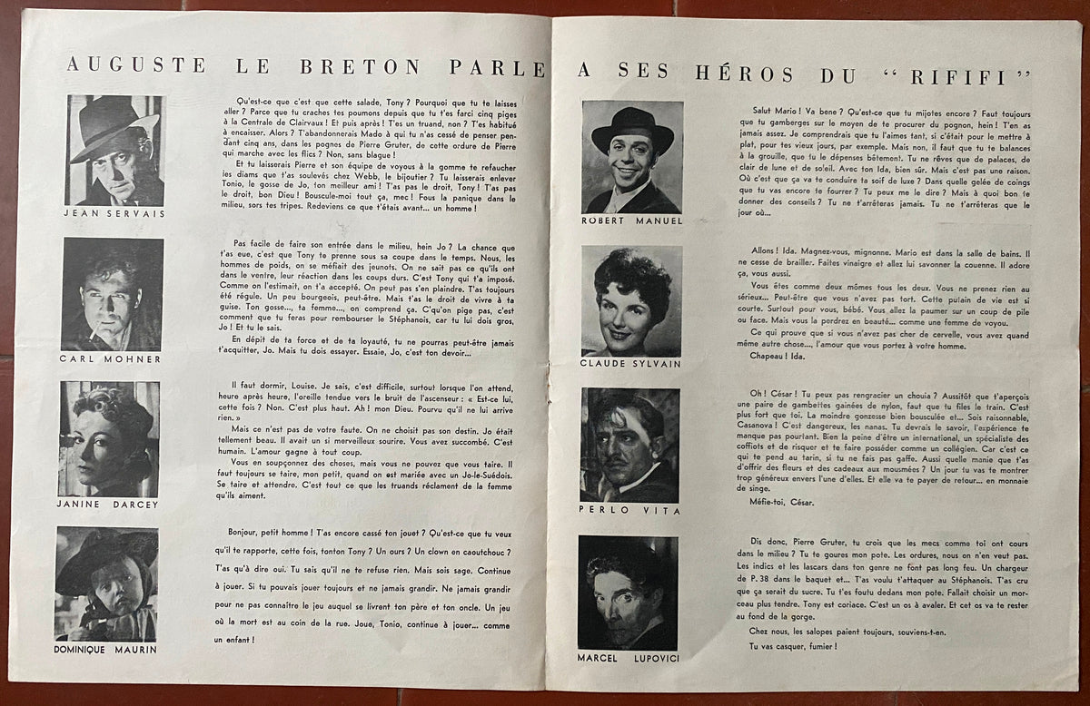 Manuel publicitaire DU RIFIFI CHEZ LES HOMMES Jules Dassin JEAN SERVAI ...