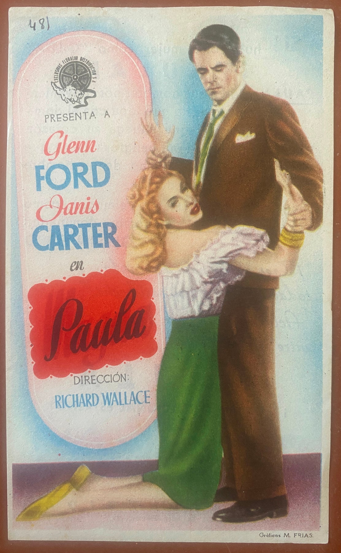 Programme Espagnol TRAQUEE Framed GLENN FORD Janis Carter 1947 – CINEAD