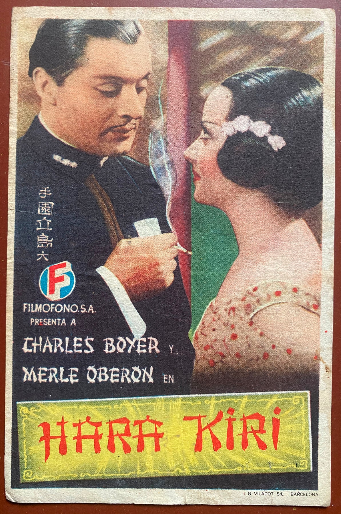 Programme Espagnol LA BATAILLE The Battle CHARLES BOYER Merle Oberon 1 ...