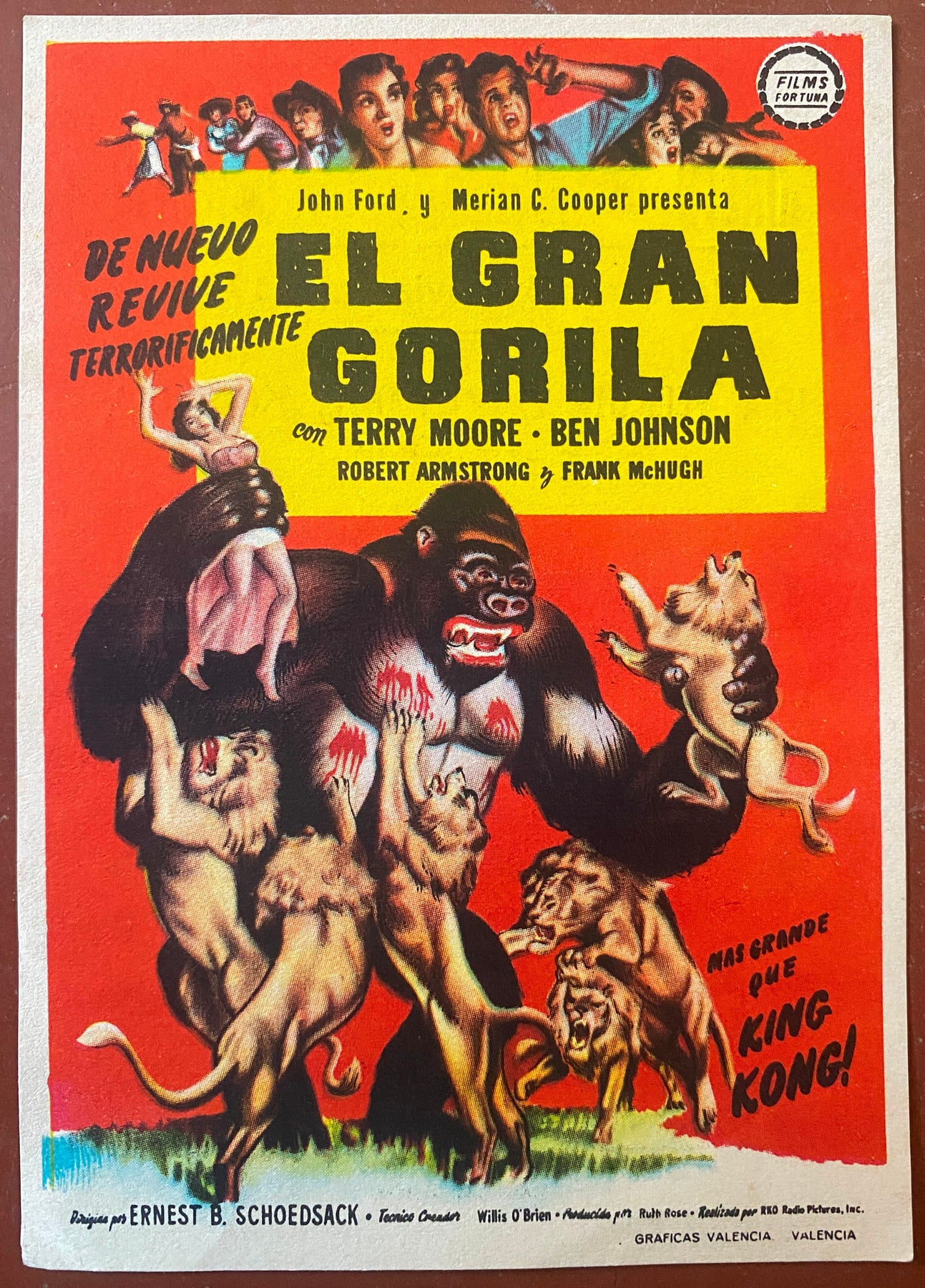 Programme Espagnol MONSIEUR JOE Mighty Joe Young King-Kong ERNEST B. S ...