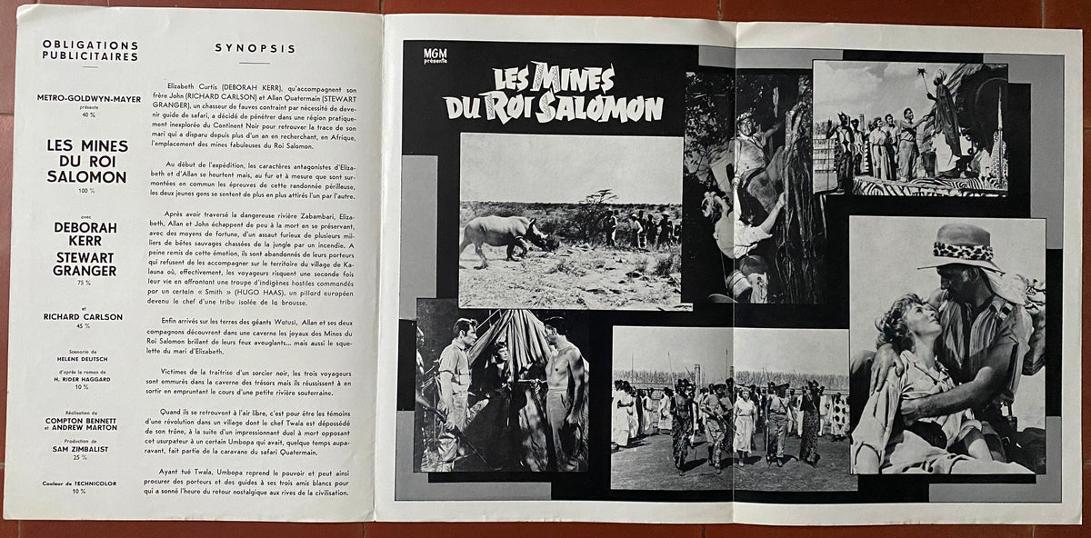 Dossier de presse LES MINES DU ROI SALOMON Deborah Kerr STEWART GRANGE ...