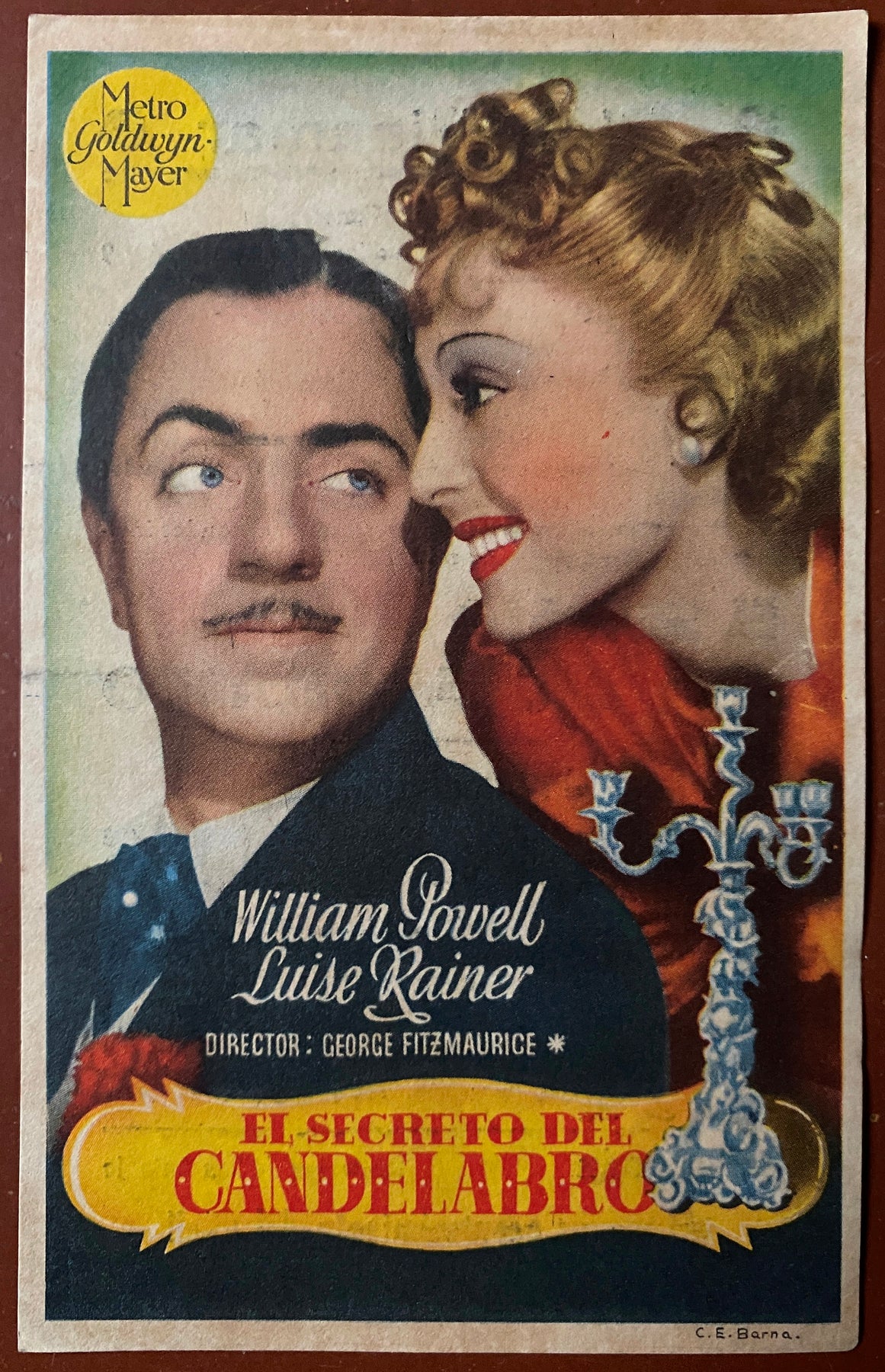Programme Espagnol LE SECRET DES CHANDELIERS William Powell LUISE RAIN ...