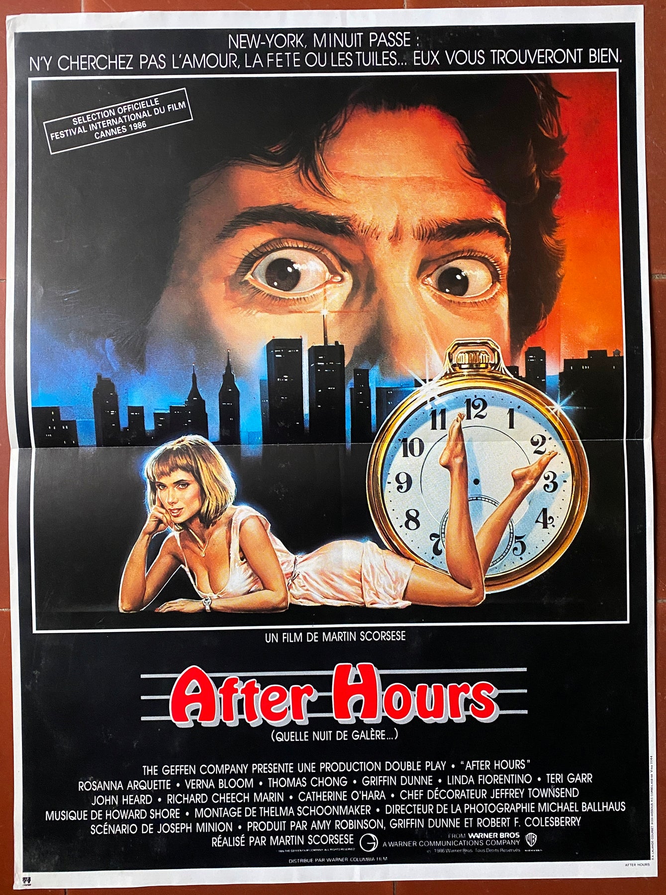 Affiche AFTER HOURS Martin Scorsese GRIFFIN DUNNE Montre Gousset 40x60 ...