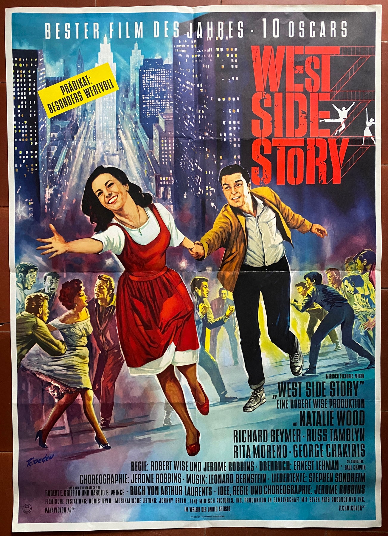 Affiche allemande WEST SIDE STORY Natalie Wood GEORGE CHAKIRIS 60x84cm ...