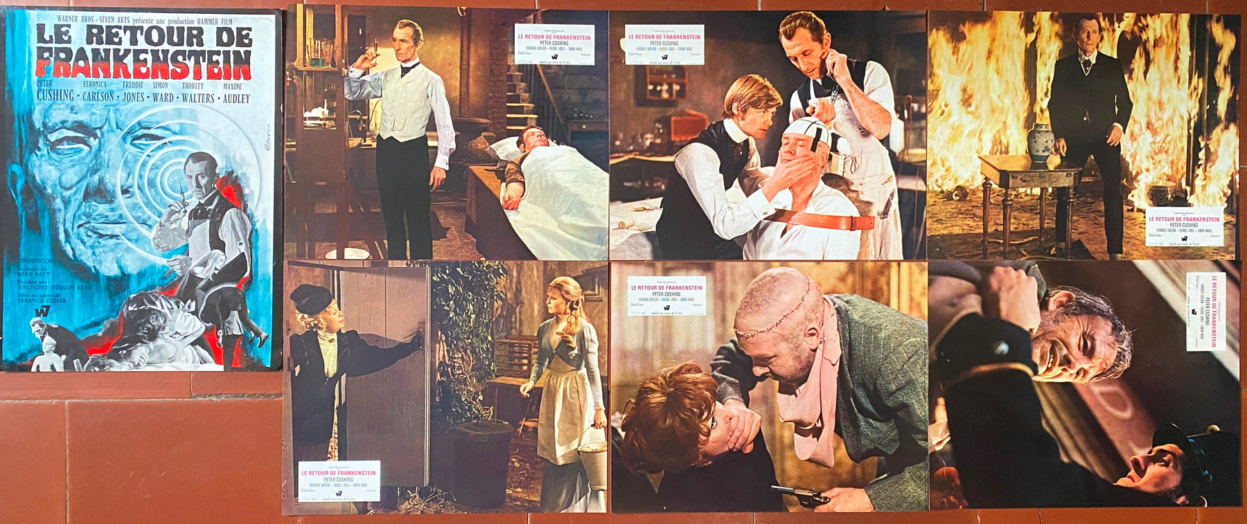 6 Photos originales LE RETOUR DE FRANKENSTEIN Terence Fisher PETER CUS ...