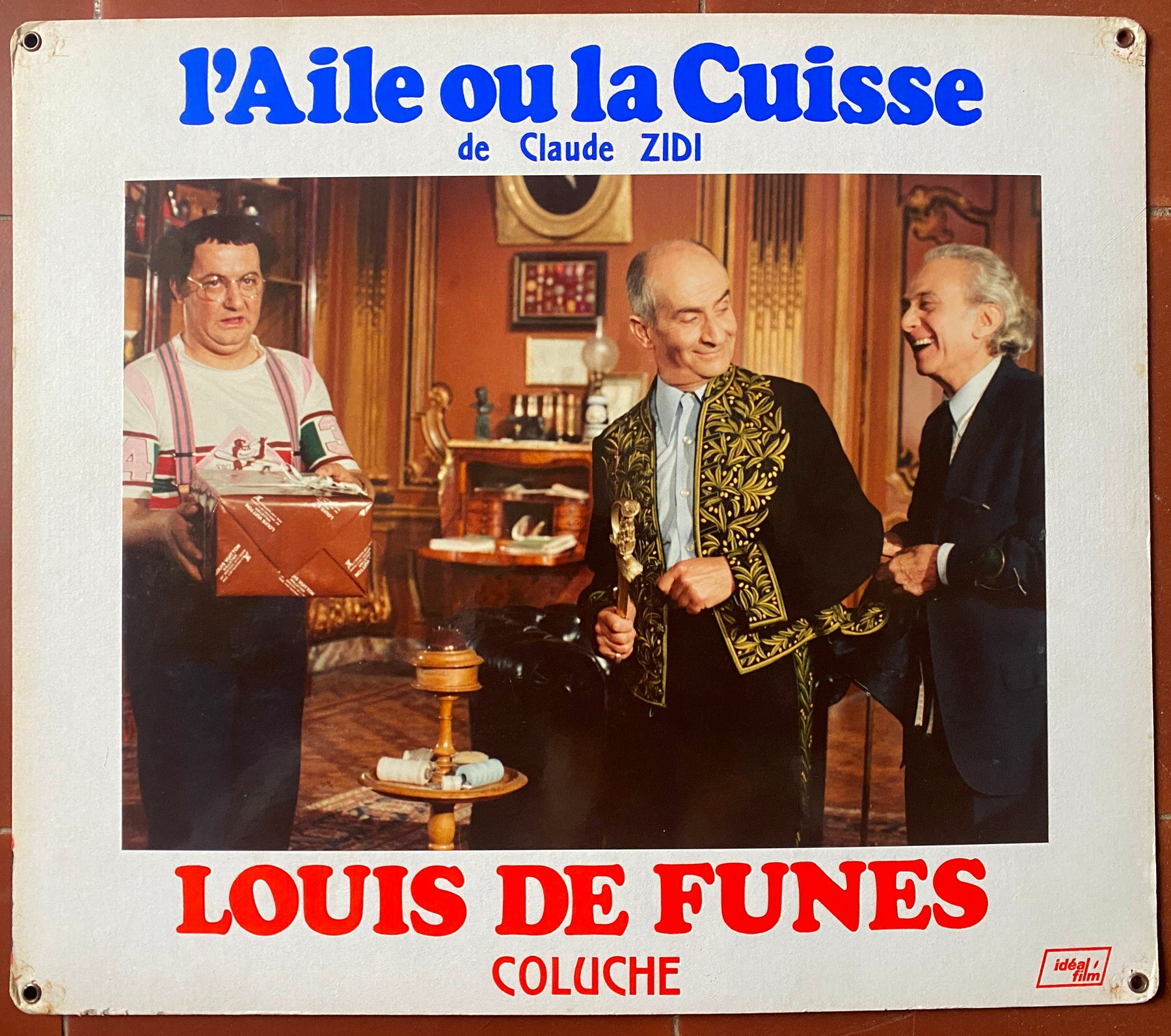 Photo originale cartonnée L'AILE OU LA CUISSE Claude Zidi LOUIS DE FUN ...