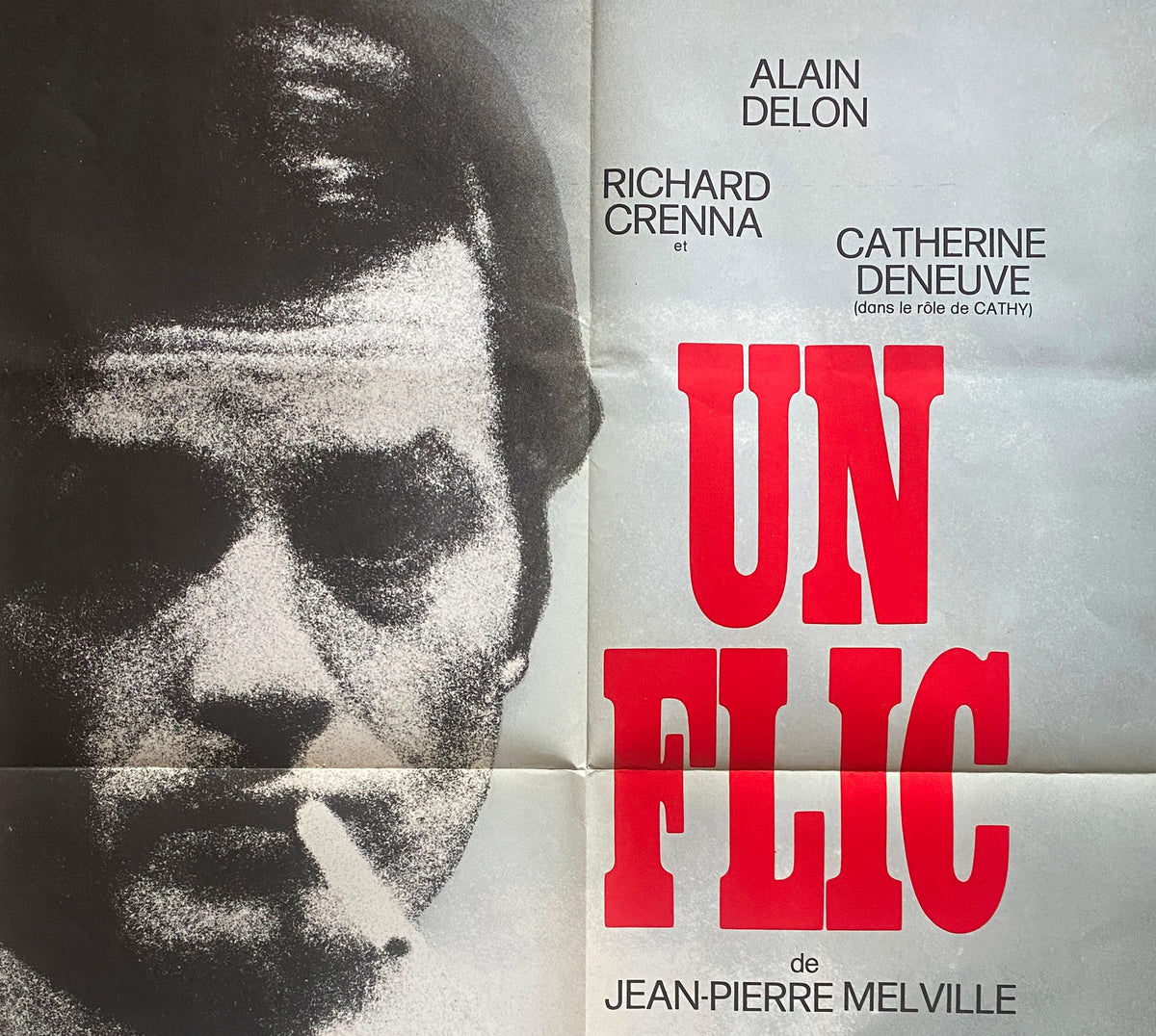 Affiche UN FLIC Catherine Deneuve ALAIN DELON Jean-Pierre Melville 60x ...