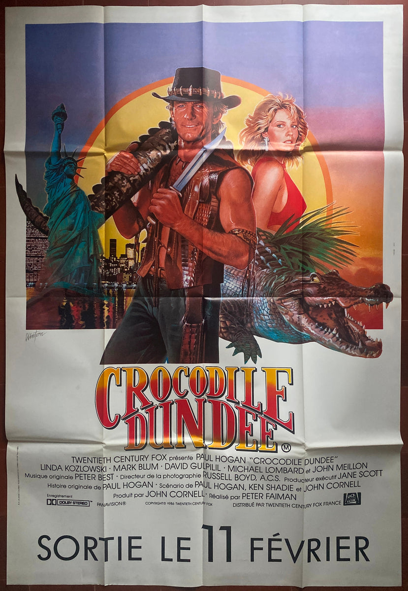 Poster CROCODILE DUNDEE Peter FAIMAN Paul HOGAN Linda KOZLOWSKI 120x17 ...