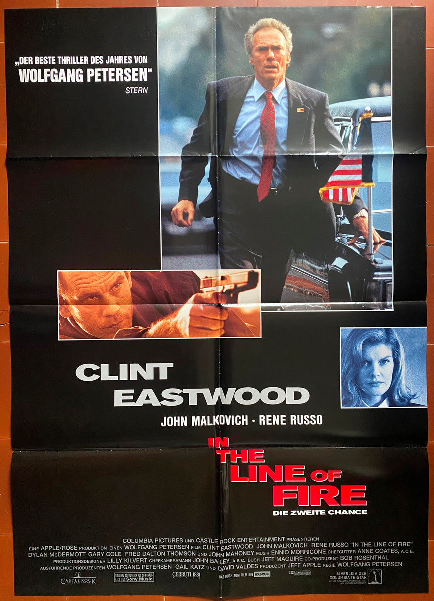 German poster IN THE LINE OF FIRE In the line of fire CLINT EASTWOOD 8 ...