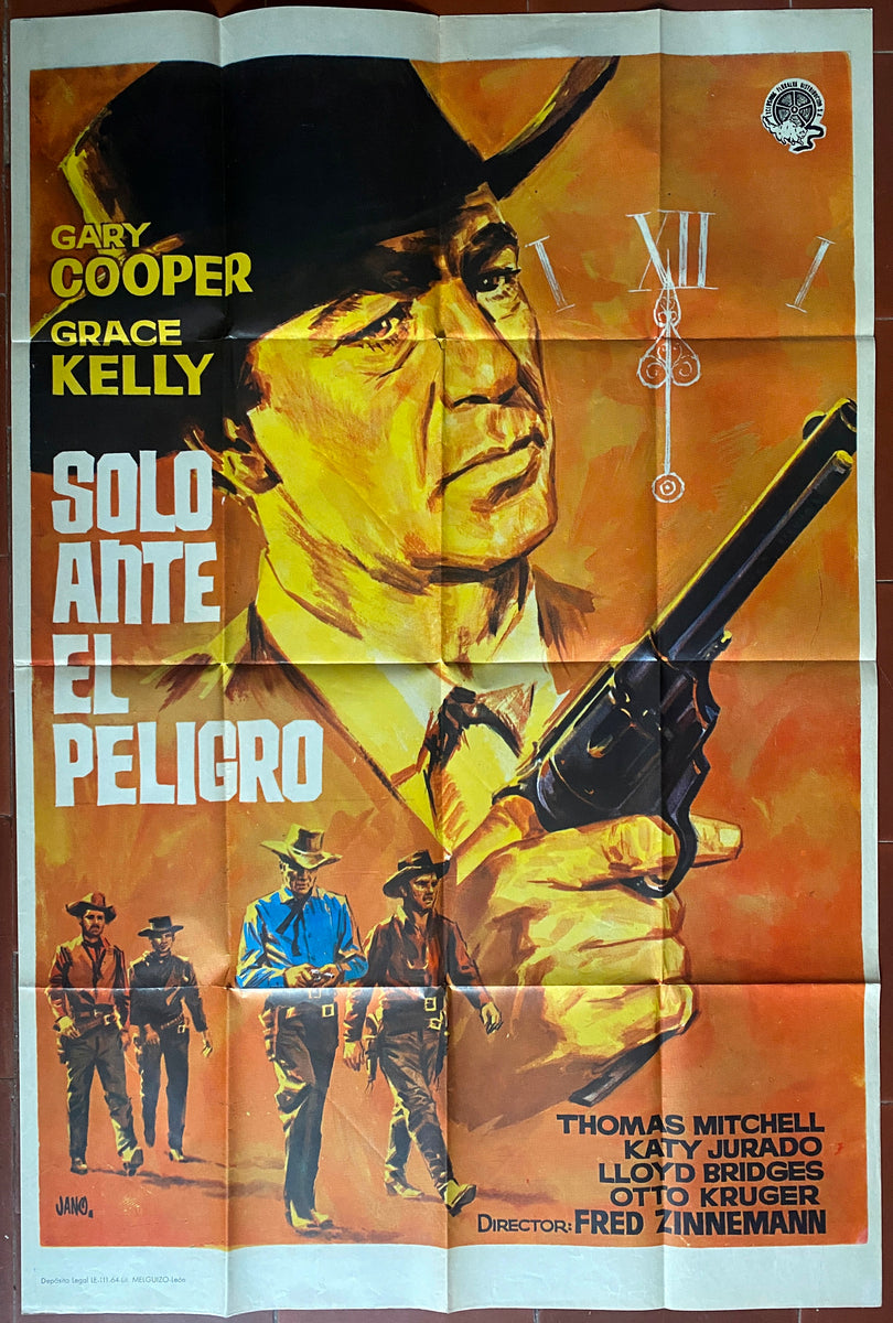 Spanish poster THE TRAIN WILL WHISTLE THREE TIMES High Noon GARY COOPE ...