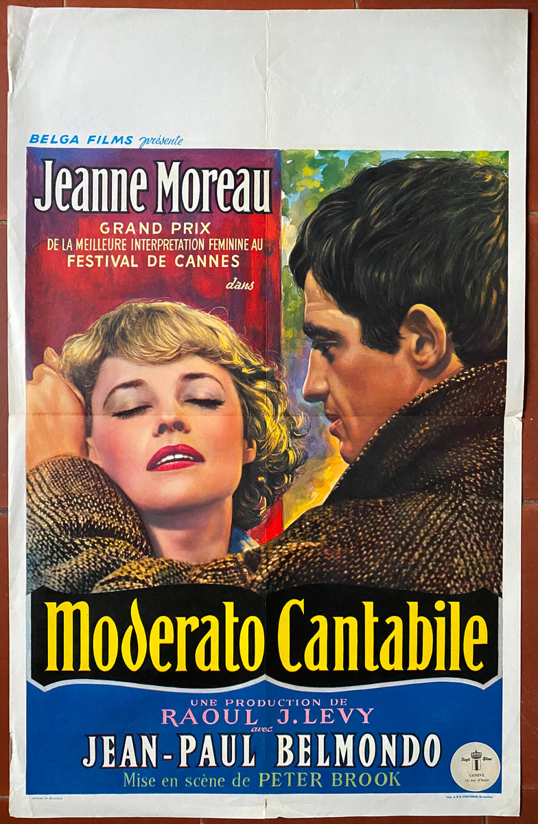 Belgian poster MODERATO CANTABILE Jean-Paul Belmondo JEANNE MOREAU 36x ...