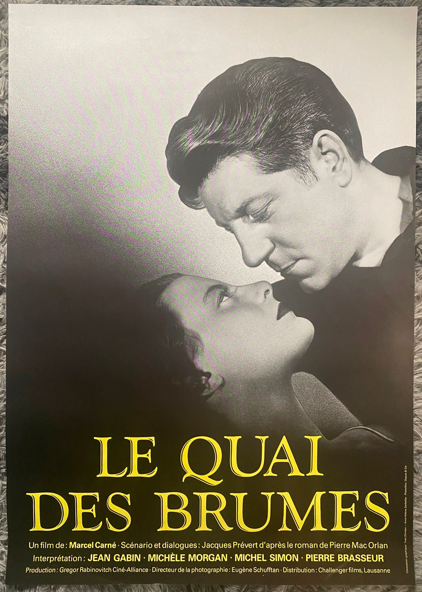 Poster THE QUAY OF THE MISTS Michele Morgan JEAN GABIN Marcel Carné 60 ...