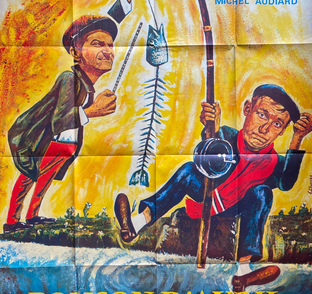 Poster APRIL FOOL'S DAY Gilles Grangier LOUIS DE FUNES Fishing Fisherm ...
