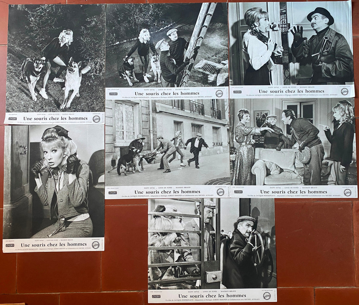7 Original Photos A MOUSE AMONG MEN Dany Saval LOUIS DE FUNES 1964 – CINEAD