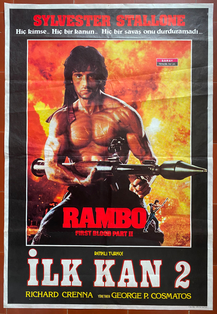 Turkish Poster RAMBO II The Mission Sylvester STALLONE George P. COSMA ...