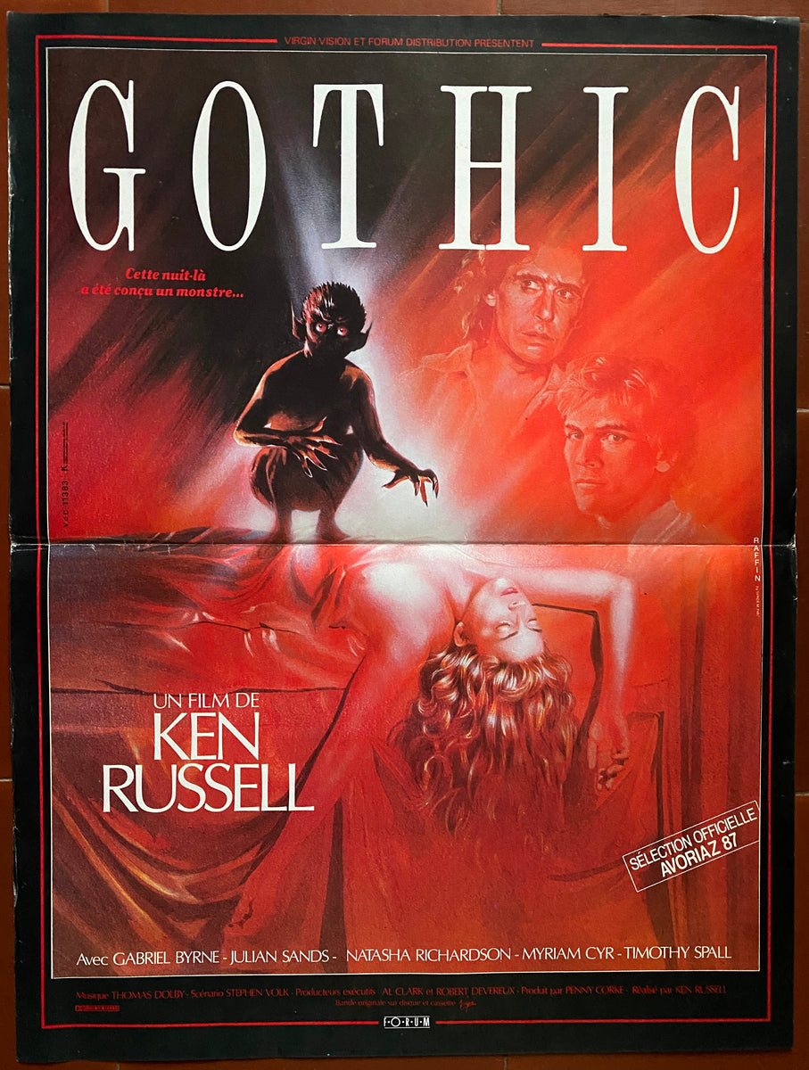 Poster GOTHIC Ken RUSSELL Gabriel BYRNE Julian SANDS Festival Avoriaz ...