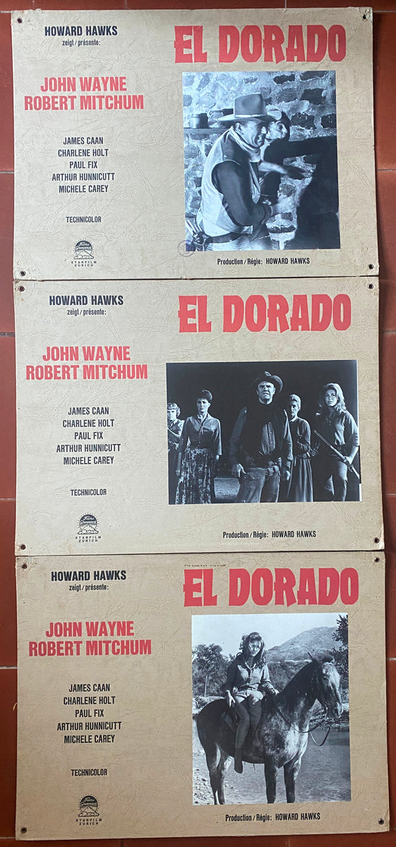 3 Original Photos EL DORADO Howard Hawks JOHN WAYNE Western 1966 – CINEAD
