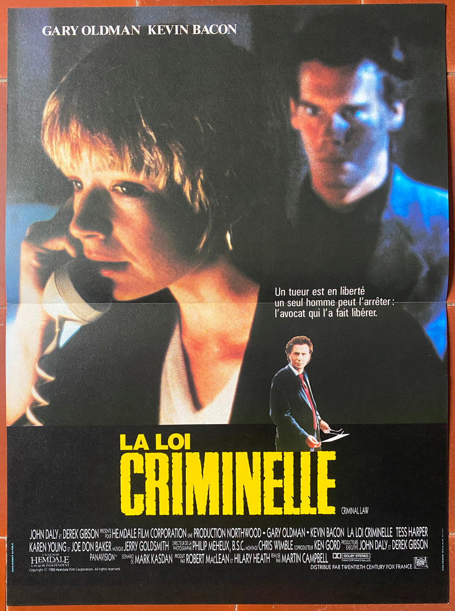 Poster CRIMINAL LAW Criminal Law GARY OLDMAN Kavin Bacon 40x60cm – CINEAD