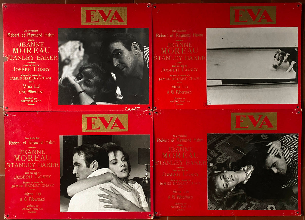 4 Photos originales EVA Joseph Losey JEANNE MOREAU Stanley Baker 1962 ...