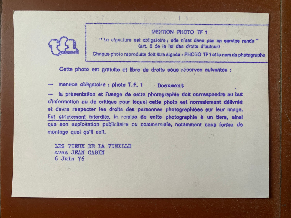 Photo LES VIEUX DE LA VIEILLE Gilles Grangier JEAN GABIN 13x18cm 1976 ...