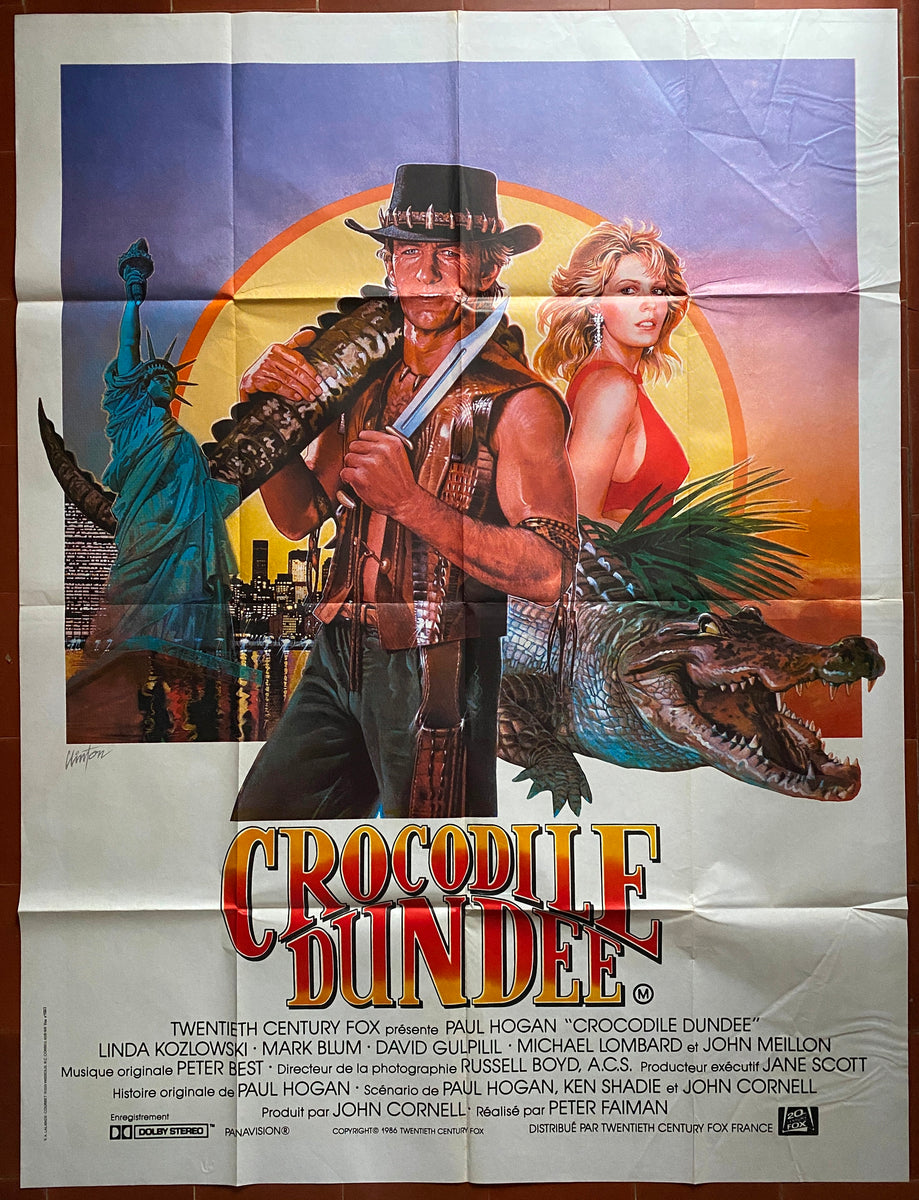 Poster CROCODILE DUNDEE Peter FAIMAN Paul HOGAN Linda KOZLOWSKI 120x16 ...