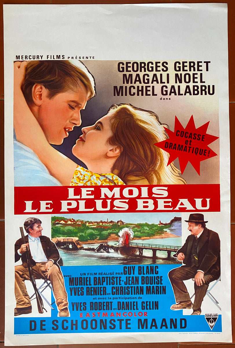 Affiche belge LE MOIS LE PLUS BEAU Geroges Geret MICHEL GALABRU Magali ...
