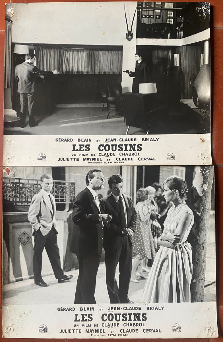 2 Photos originales LES COUSINS Claude Chabrol GERARD BLAIN Jean-CLaud ...