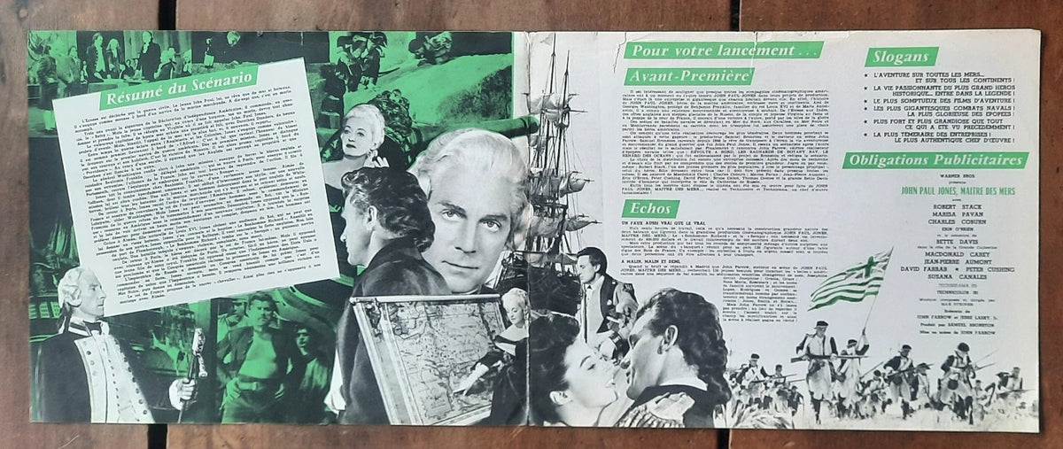 Dossier de presse MAITRE DES MERS John Paul JONES Robert STACK M. PAVA ...