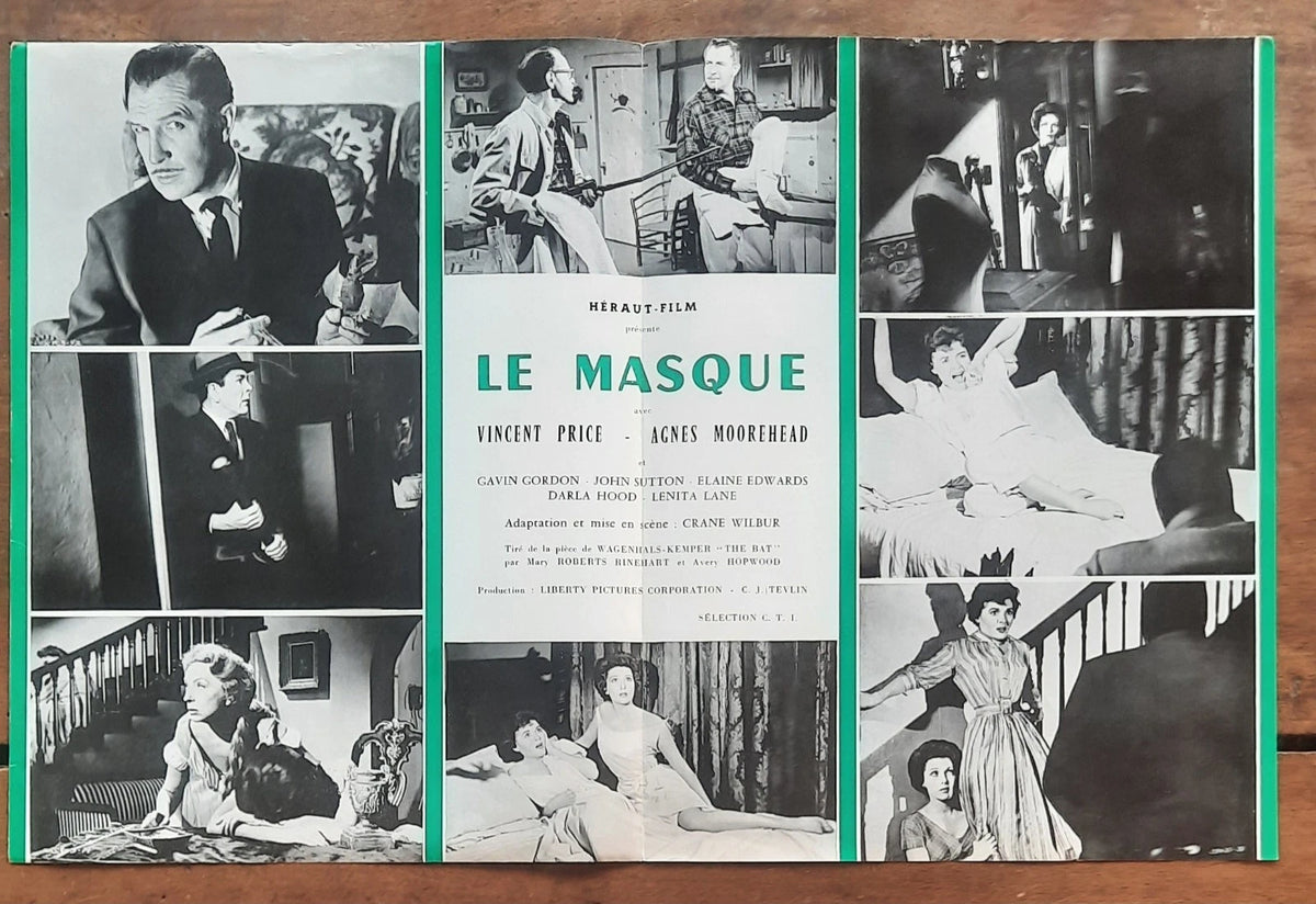 Dossier de presse LE MASQUE Crane WILBUR Vincent PRICE Agnes MOOREHEAD ...