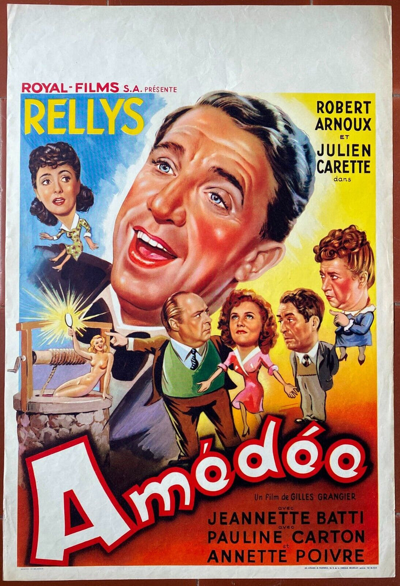 Affiche Belge AMEDEE Robert Arnoux RELLYS Julien Carette 37x55cm 1950 ...
