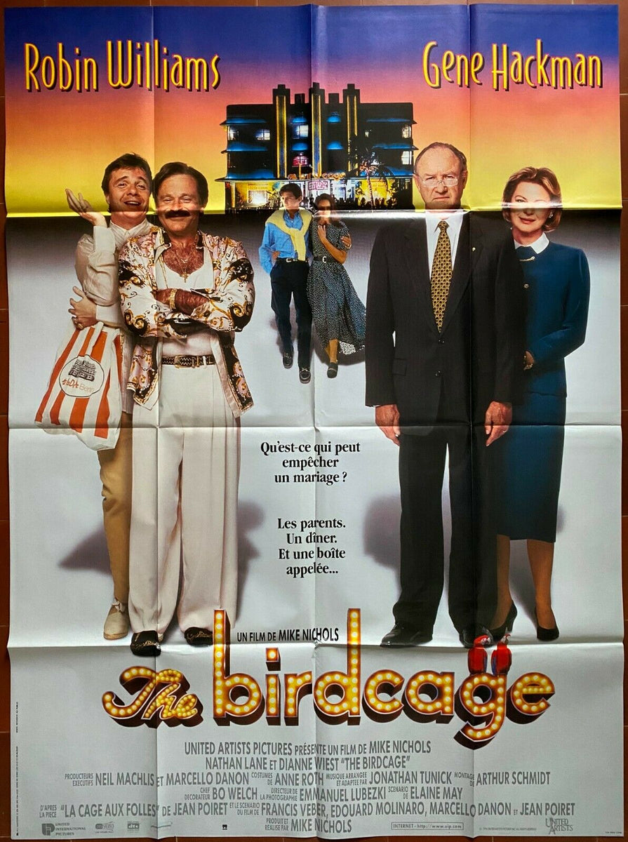 THE BIRDCAGE Poster Mike Nichols ROBIN WILLIAMS GEne Hackman 120x160cm ...