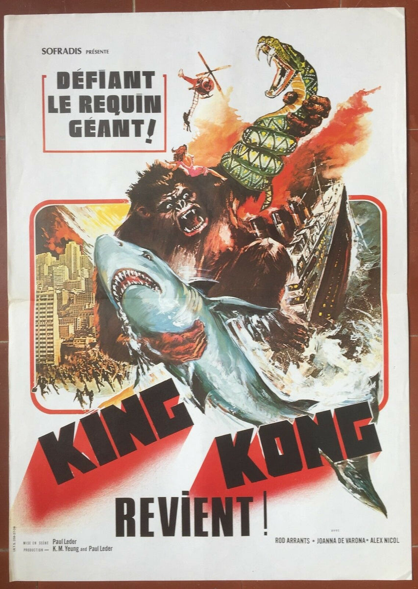 Poster KING-KONG RETURNS Ape PAUL LEDER Rod Arrants JOANNA KERNS 40x60 ...