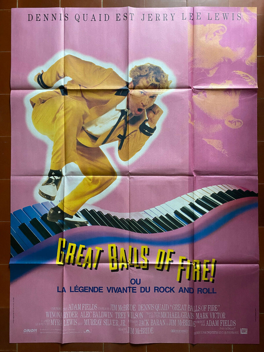 Poster GREAT BALLS OF FIRE Jim MCBRIDE Dennis QUAID Winona RYDER 120x1 ...