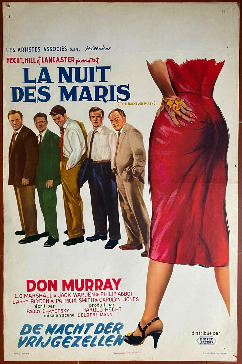 Belgian Poster LA NUIT DES MARIS Bachelor Party DON MURRAY Nancy March ...