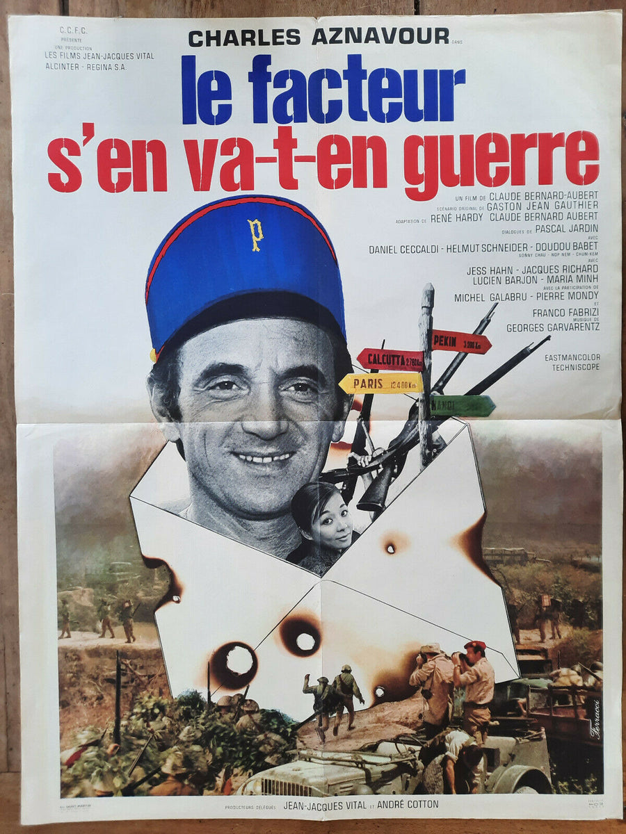 Poster THE POSTMAN GOES AWAY TO WAR Ceccaldi CHARLES AZNAVOUR 60x80cm ...