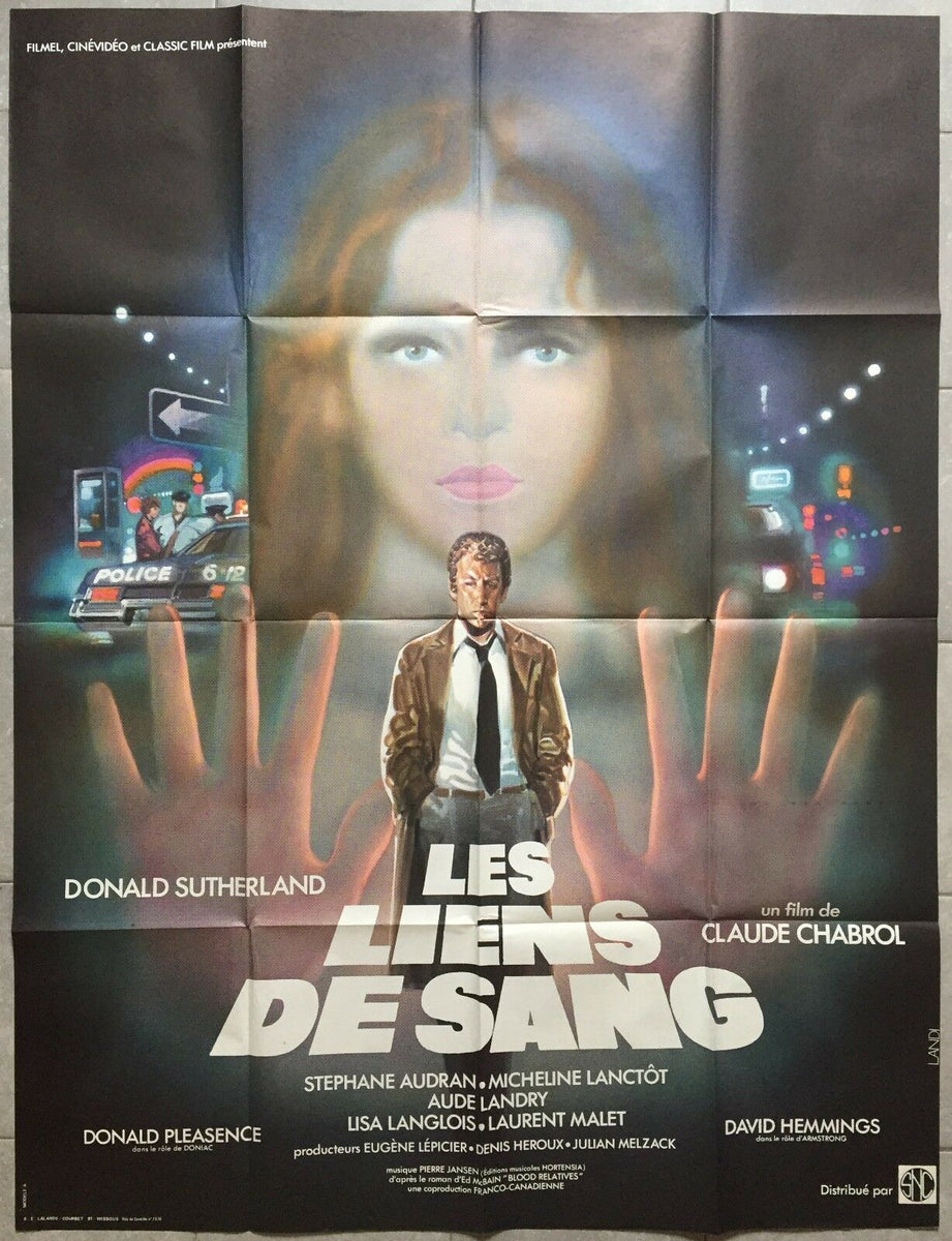 BLOOD TIES Poster Claude Chabrol DONALD SUTHERLAND Aude Landry 120x160 ...