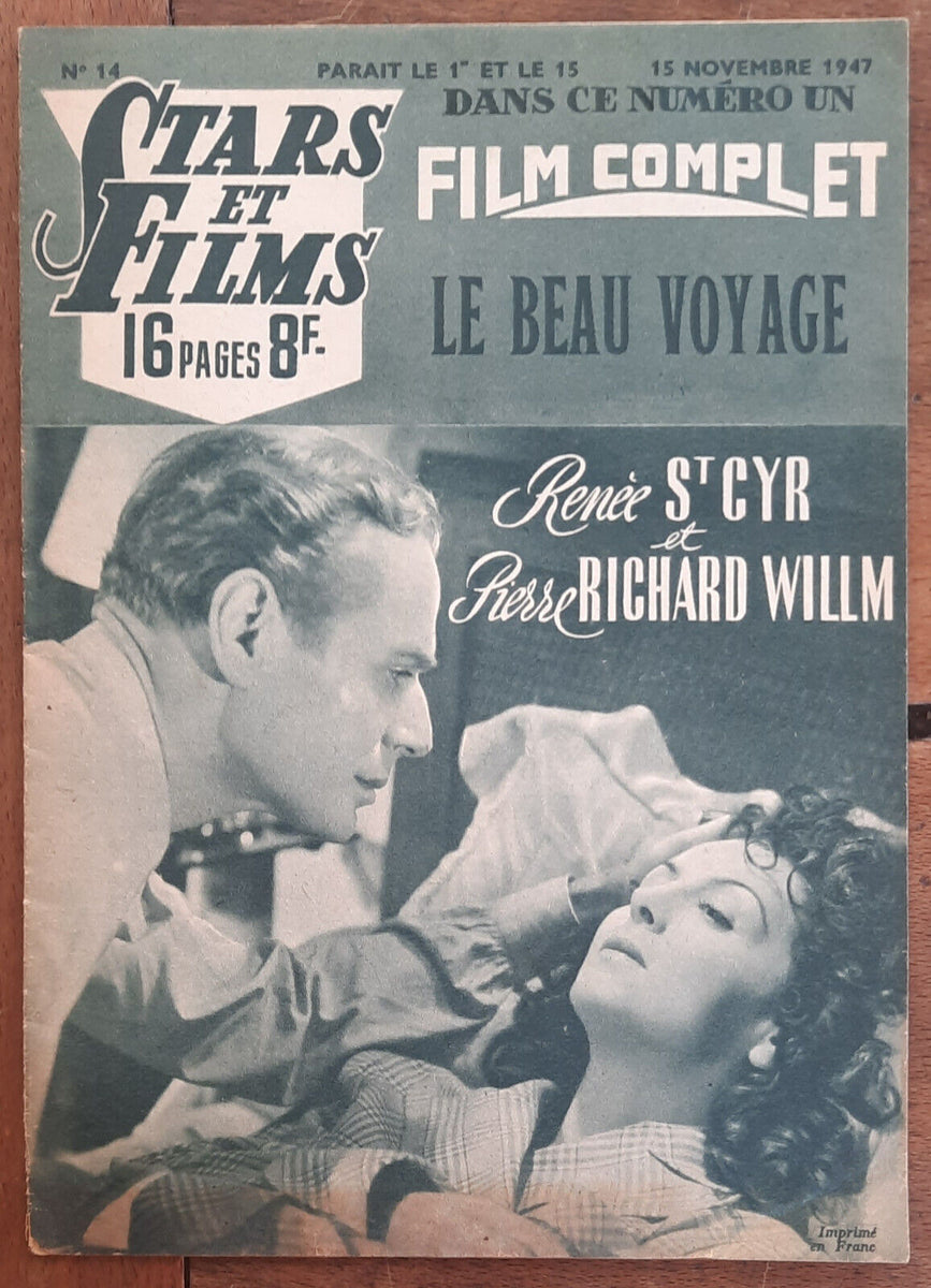 Magazine STARS ET FILMS LE BEAU VOYAGE Renée ST CYR Pierre RICHARD WIL ...