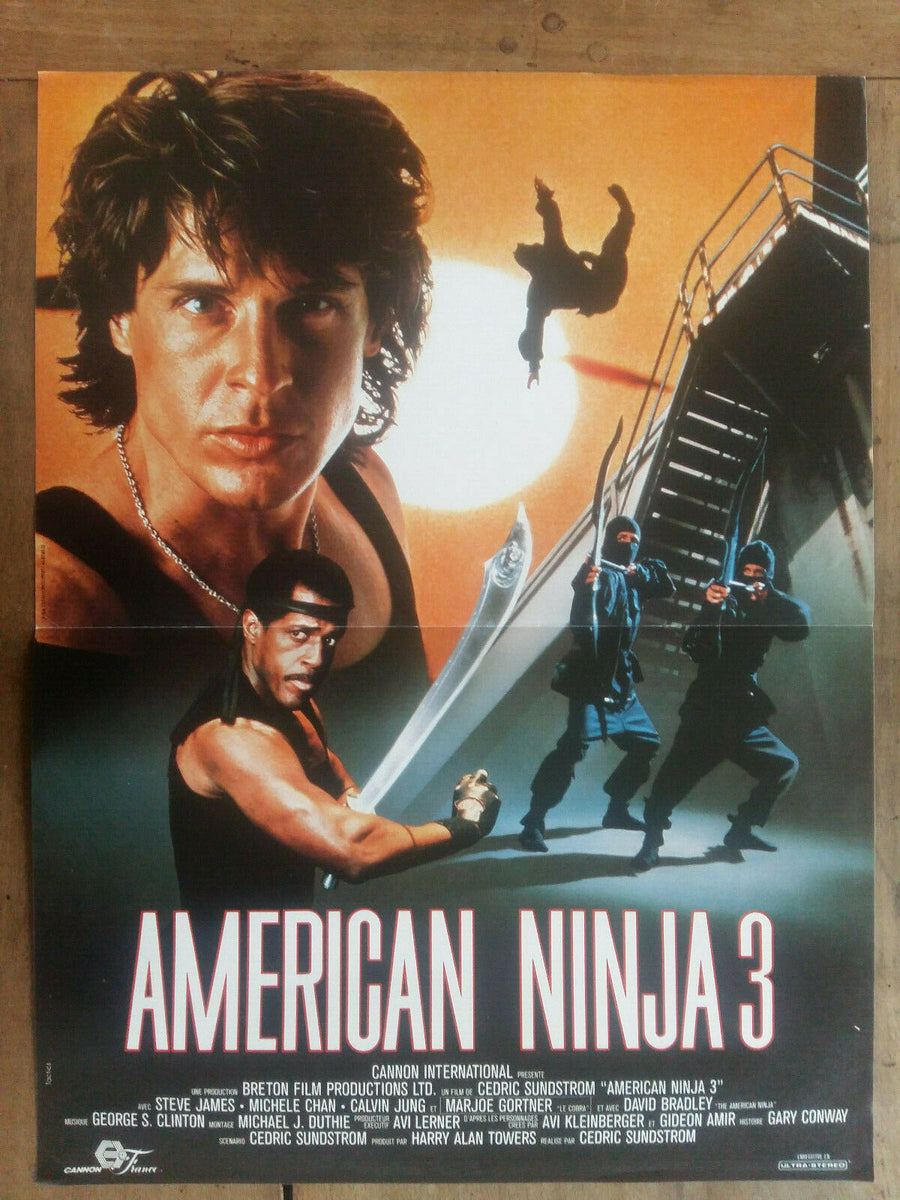 Poster AMERICAN NINJA 3 Cedric SUNDSTROM Steve JAMES Martial arts 40x6 ...