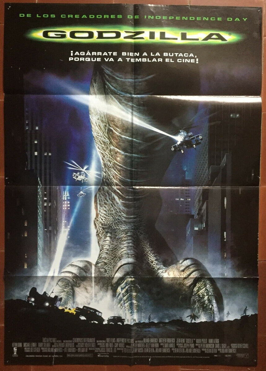 Spanish poster GODZILLA Roland Emmerich MATTHEW BRODERICK Jean Reno ...