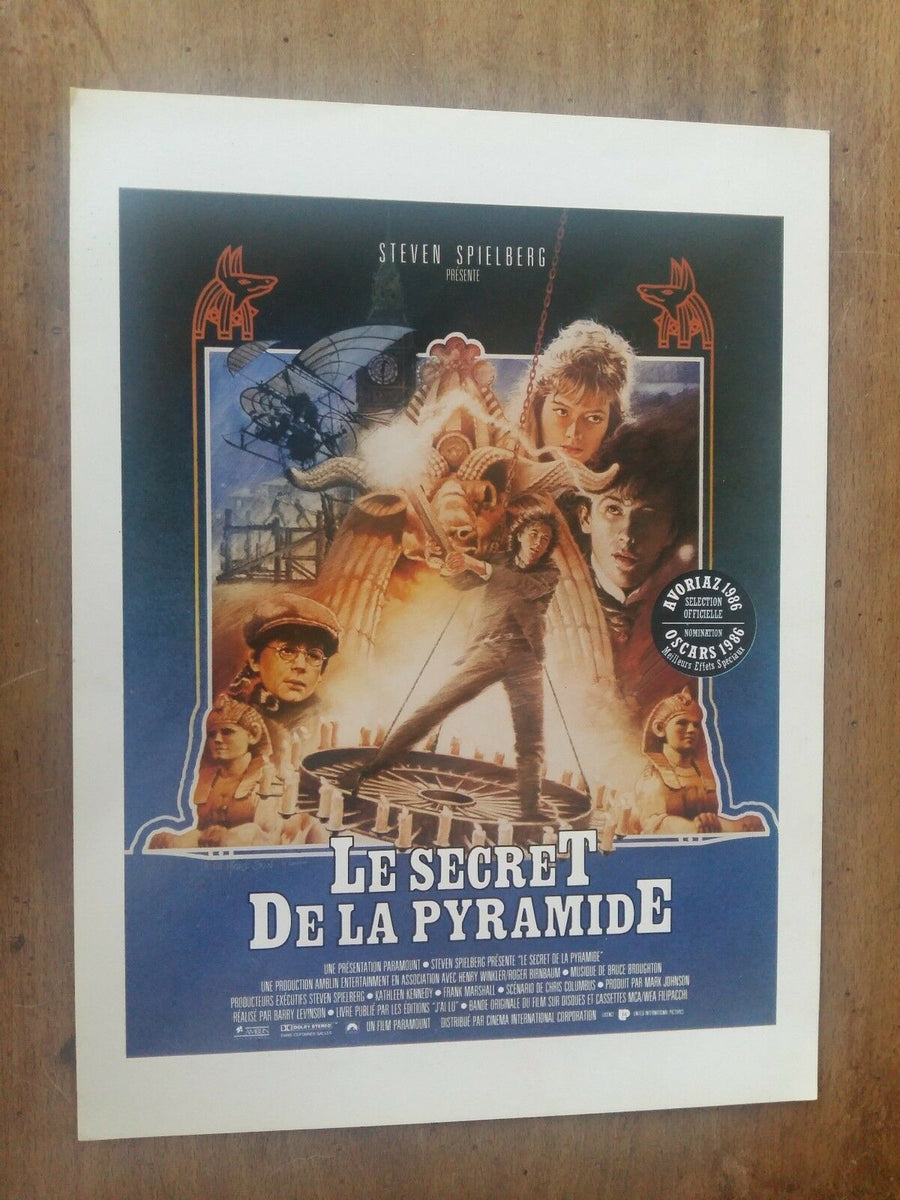 Brochure THE SECRET OF THE PYRAMID steven SPIELBERG henry WINKLER roge ...