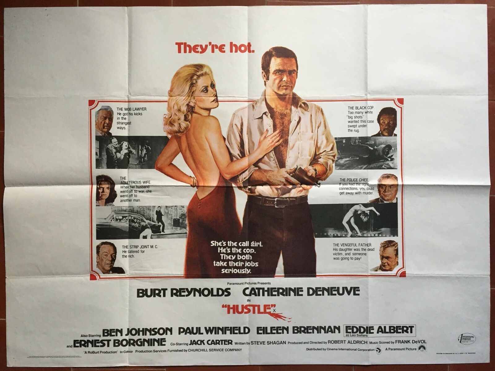 English poster THE CITY OF DANGERS Hustle BURT REYNOLDS Catherine Dene – CINEAD