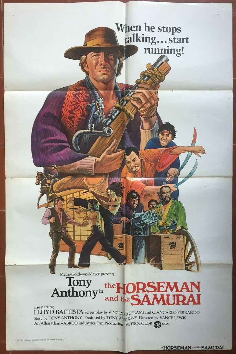 American poster THE HORSEMAN AND THE SAMURAI Tony Anthony LUIGI VANZI ...