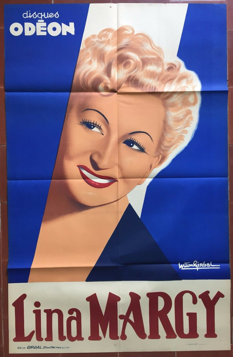Poster LINA MARGY Disques Odéon by Gaston Girbal 1940s – CINEAD