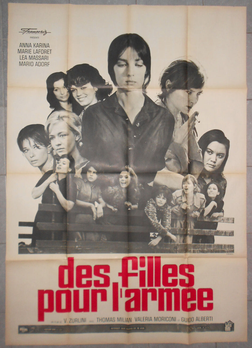 Poster GIRLS FOR THE ARMY Lea Massari ANNA KARINA Marie Laforet 120x16 ...